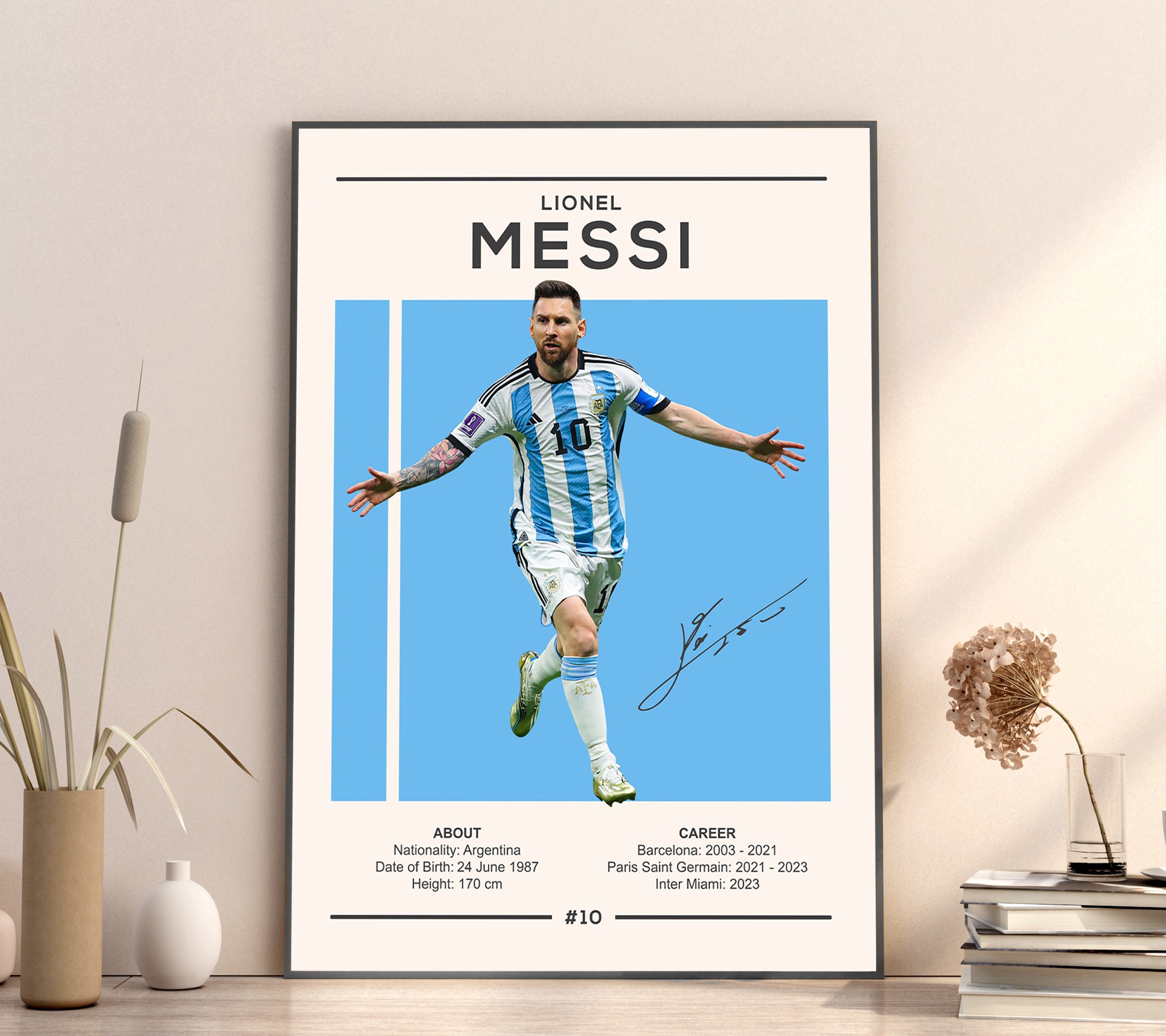 Lionel Messi Poster, Argentina Soccer Print, Soccer Gifts, Sports ...