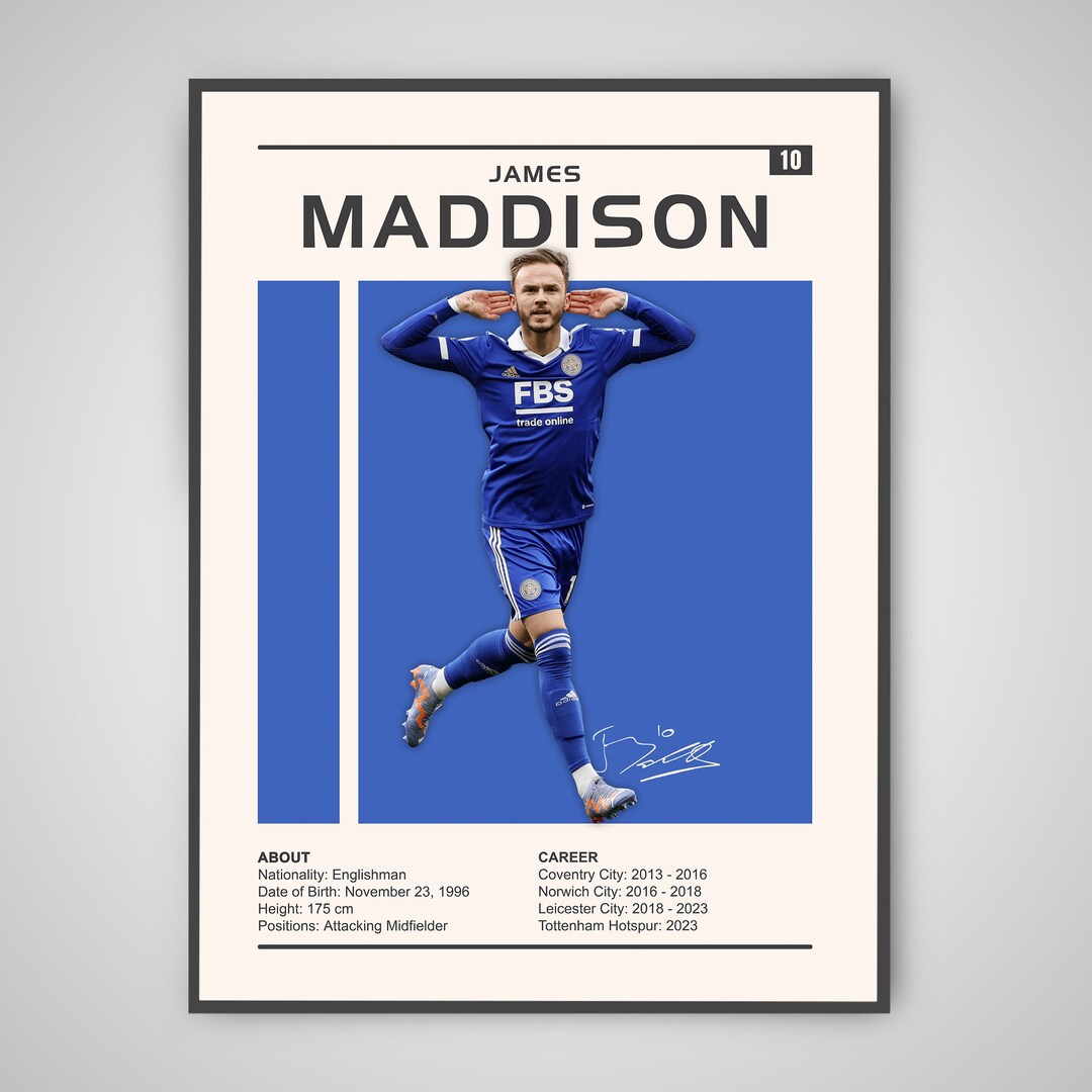 James Maddison Poster | Maddison Leicester City Poster, James Maddison ...