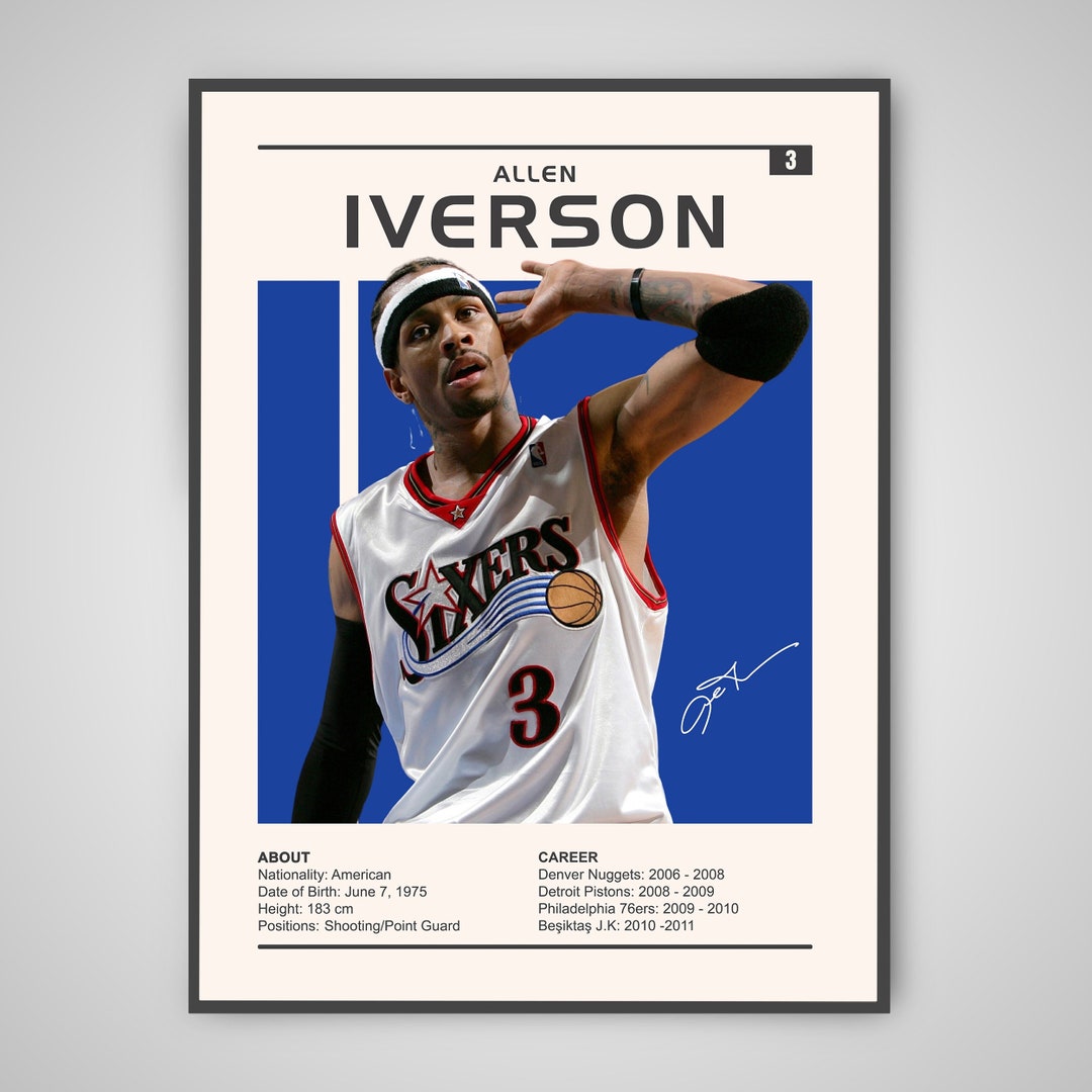 Allen Iverson Poster | Iverson Print, Philadelphia 76ers, NBA Posters ...