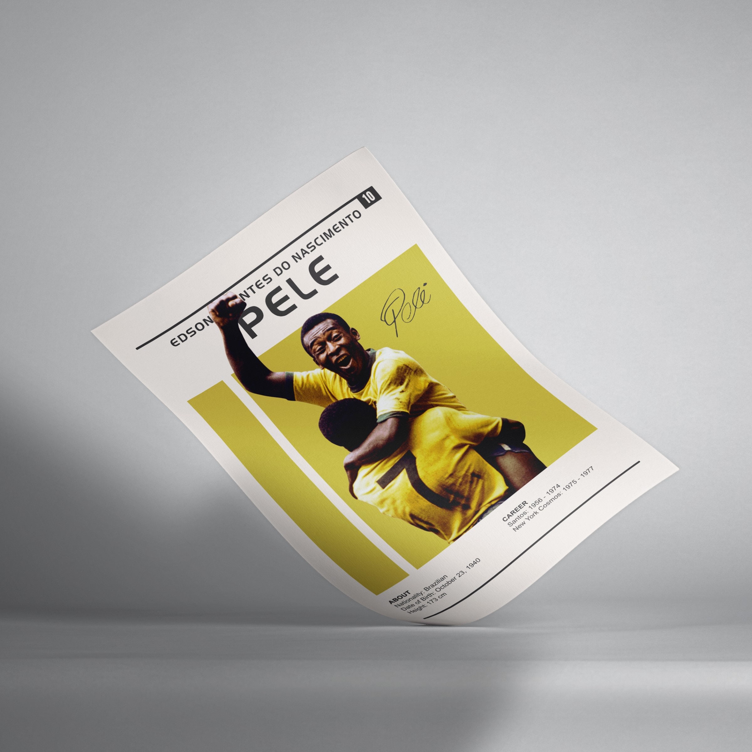 Pele Poster | Pele Print, Football Gift, Sports Poster, Football Player ...