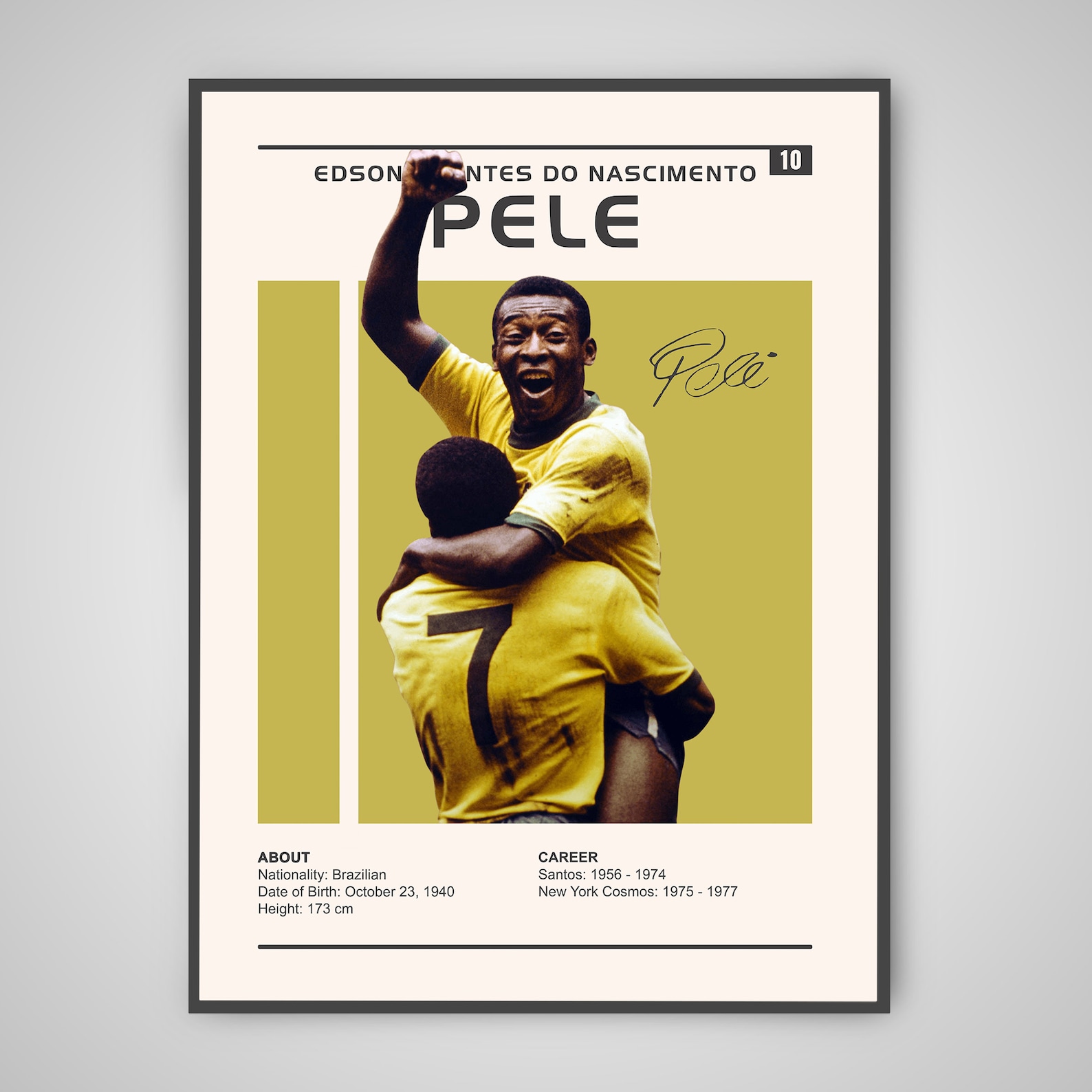 Pele Poster | Pele Print, Football Gift, Sports Poster, Football Player ...