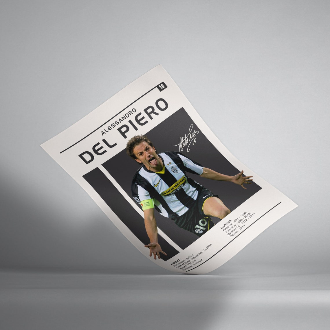 Alessandro Del Piero Poster | Alessandro Del Piero Print, Sports Poster ...
