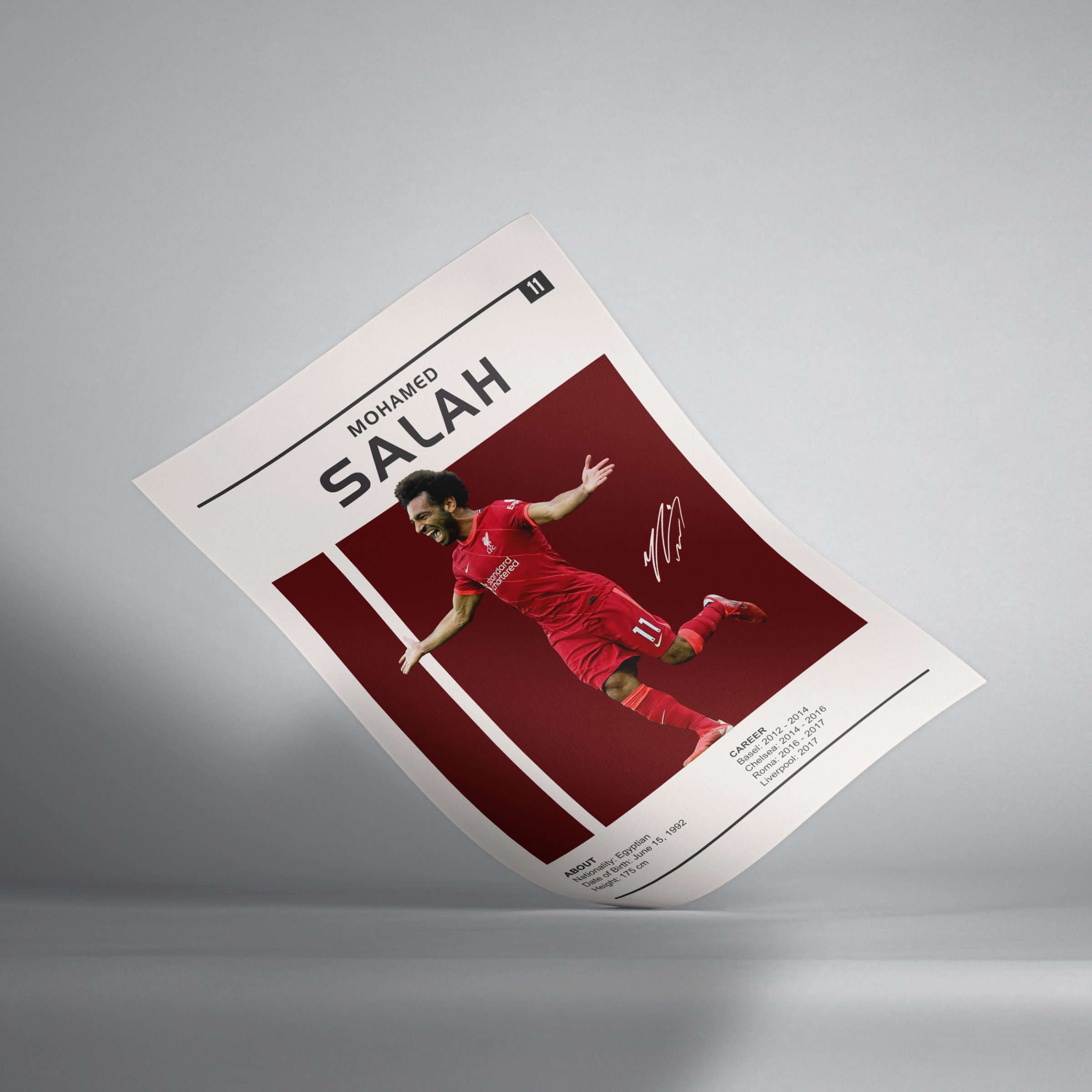 Mohamed Salah Poster | Mohamed Salah Print, Sports Poster, Football ...