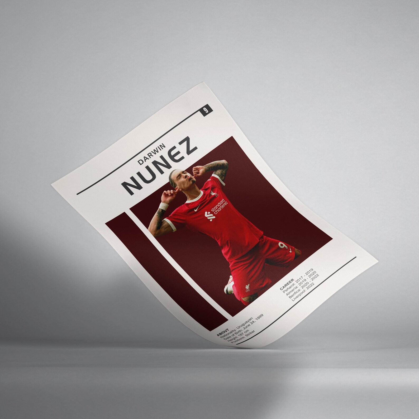 Darwin Nunez Poster | Darwin Nunez Print, Sports Poster, Football ...