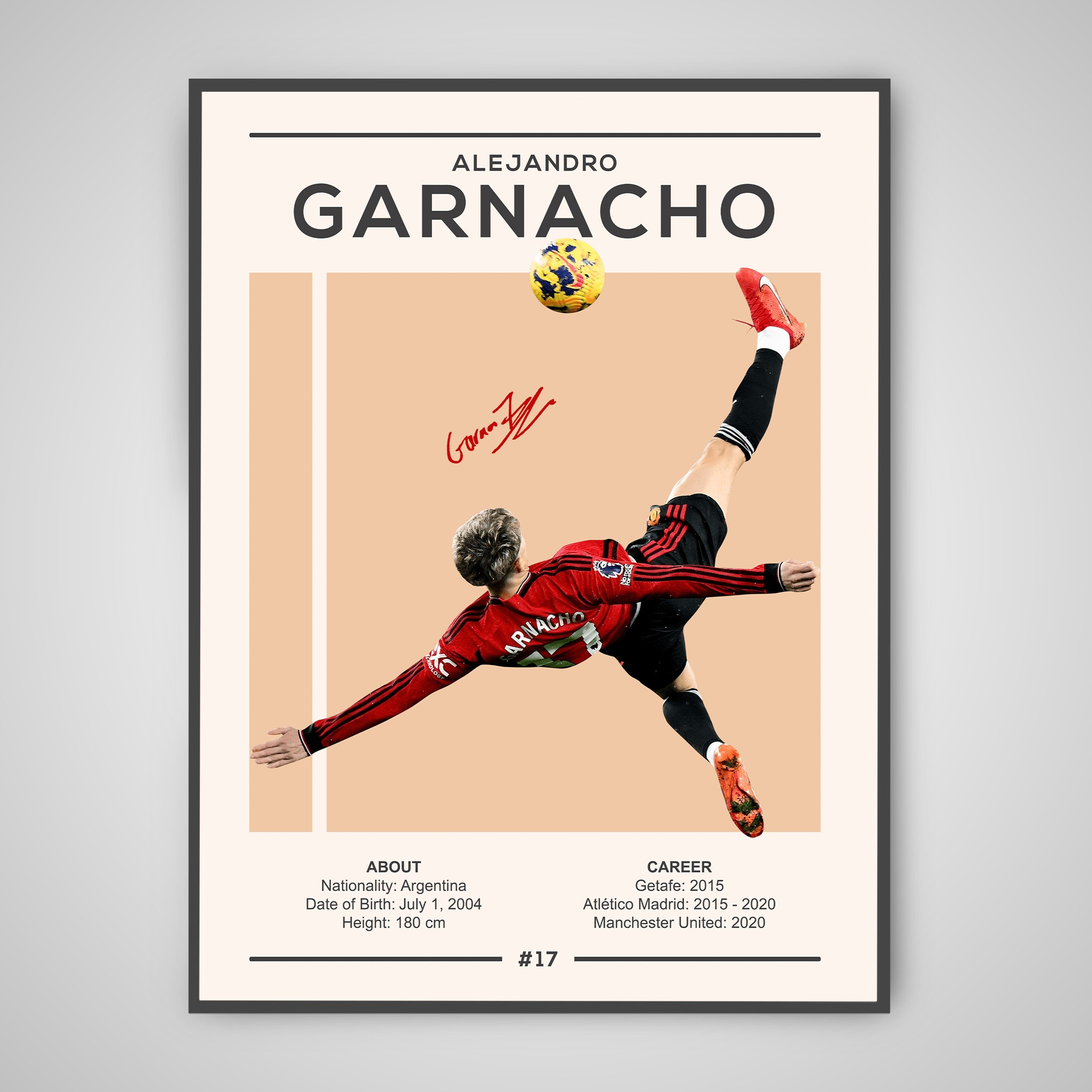 Alejandro Garnacho Poster, Alejandro Garnacho Print, Manchester United ...
