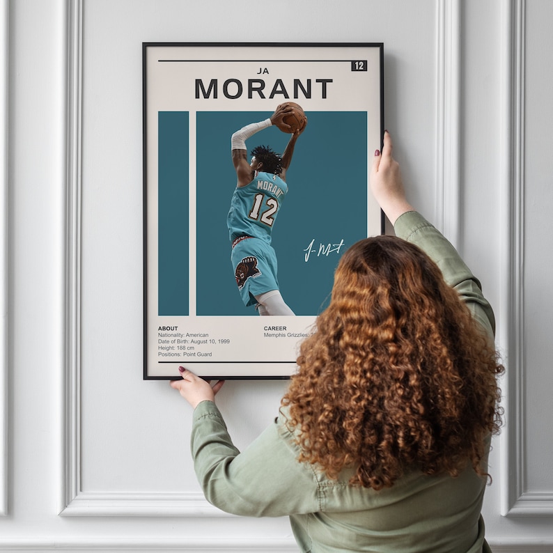 Ja Morant Poster | Ja Morant Print, NBA Posters, Sport Poster ...
