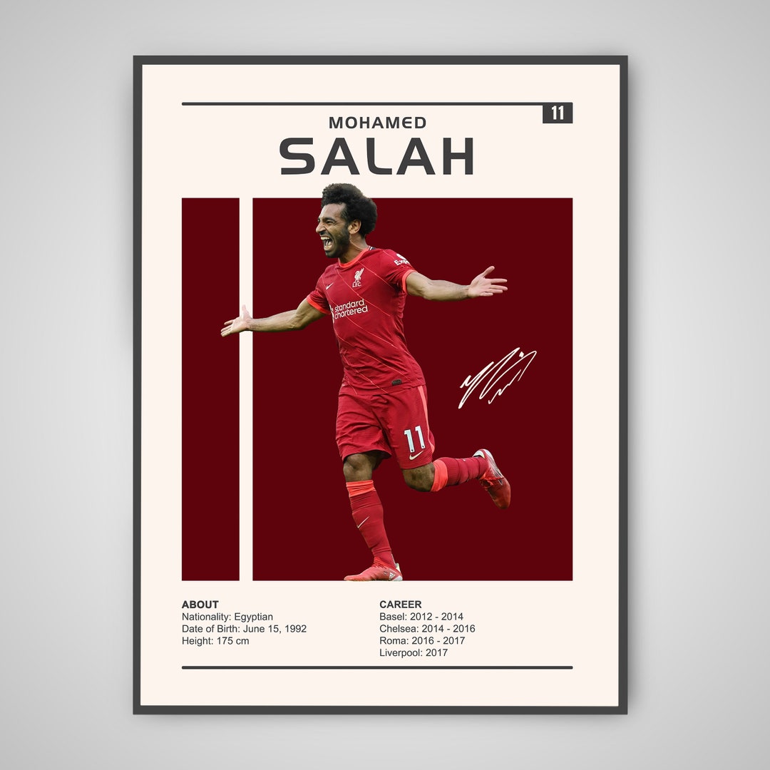 Mohamed Salah Poster | Mohamed Salah Print, Sports Poster, Football ...