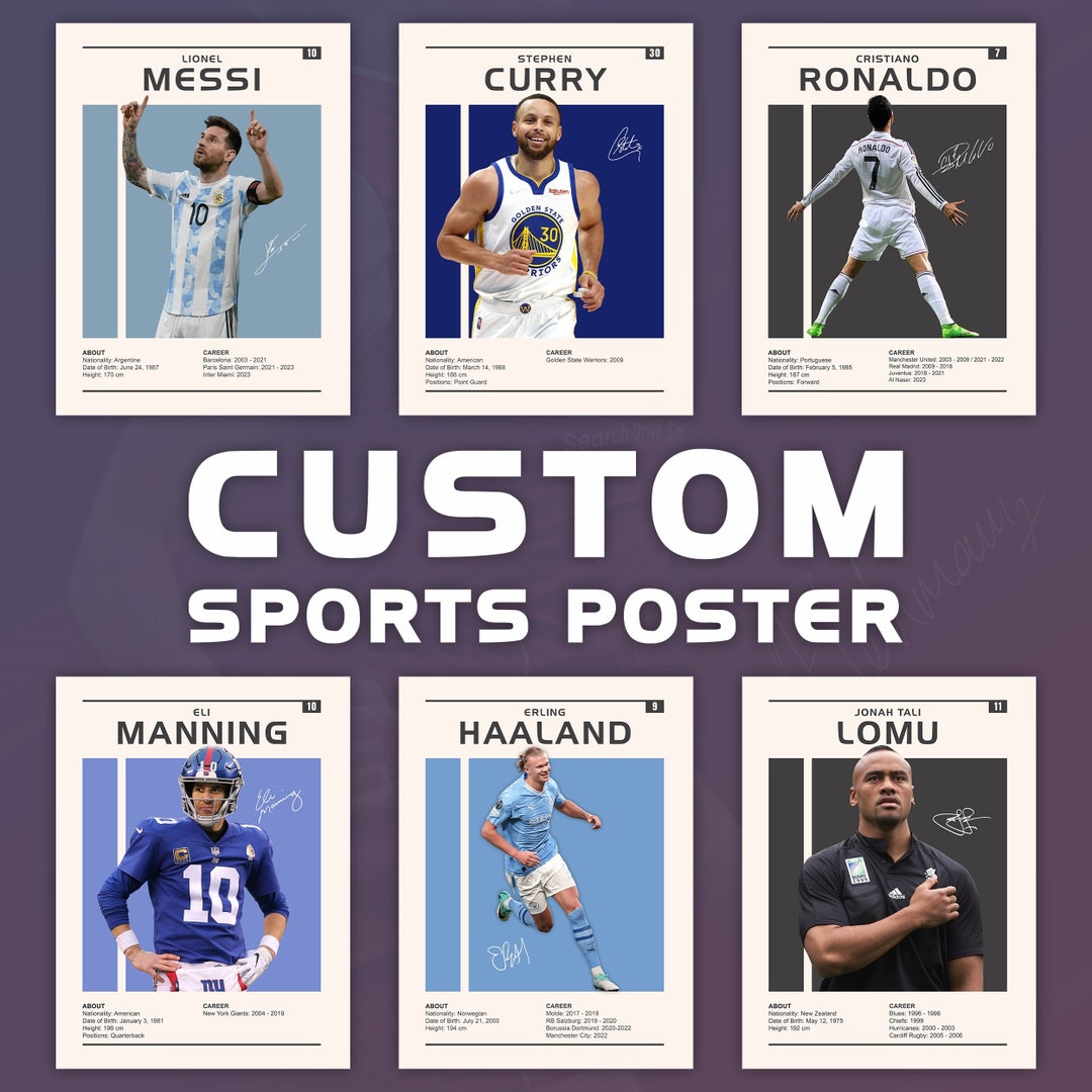 Custom Sports Poster, Sports Gift, Basketball Poster, Soccer Poster ...