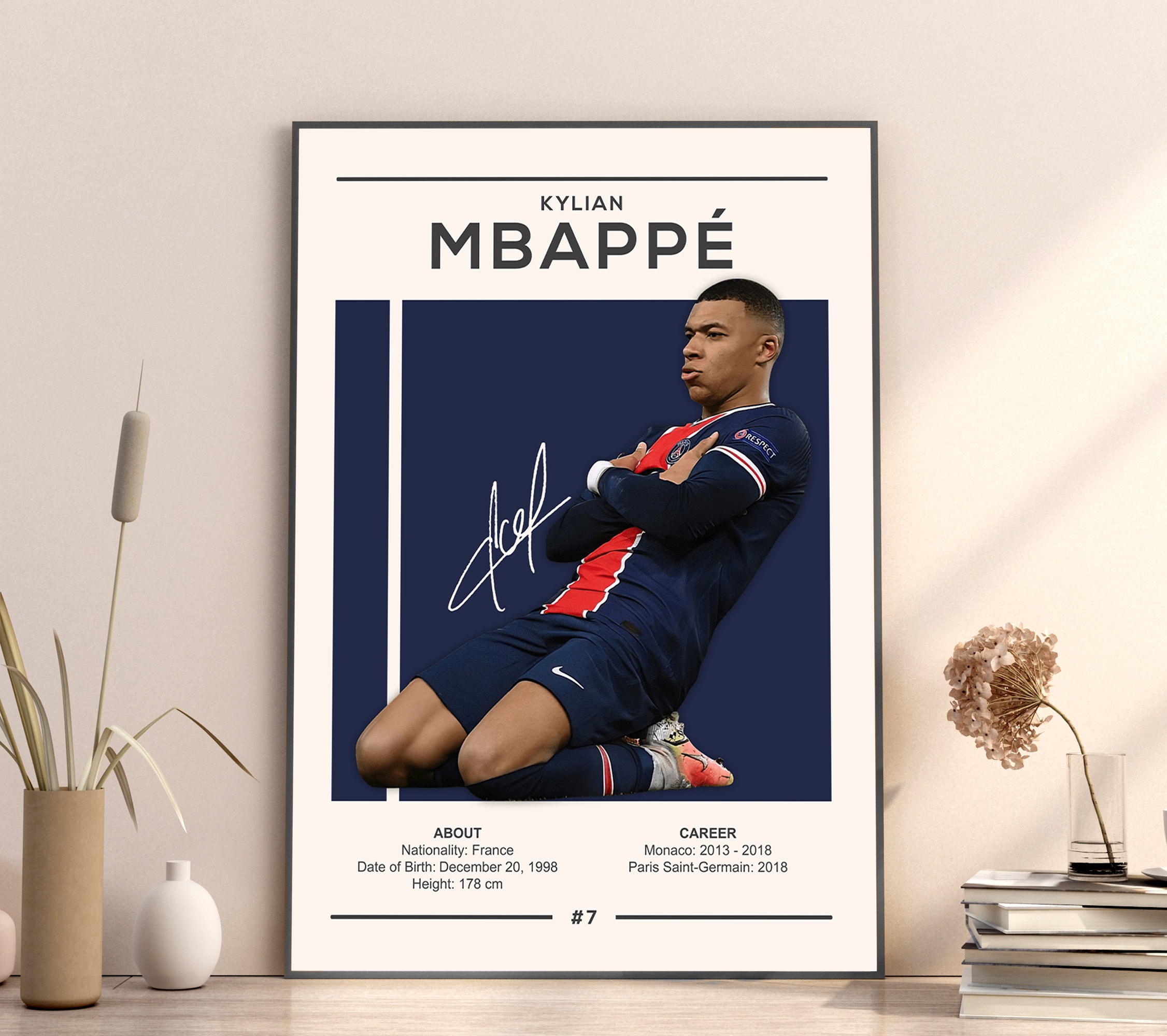 Kylian Mbappé Poster, Paris Saint Germain, Soccer Gifts, Sports Poster ...