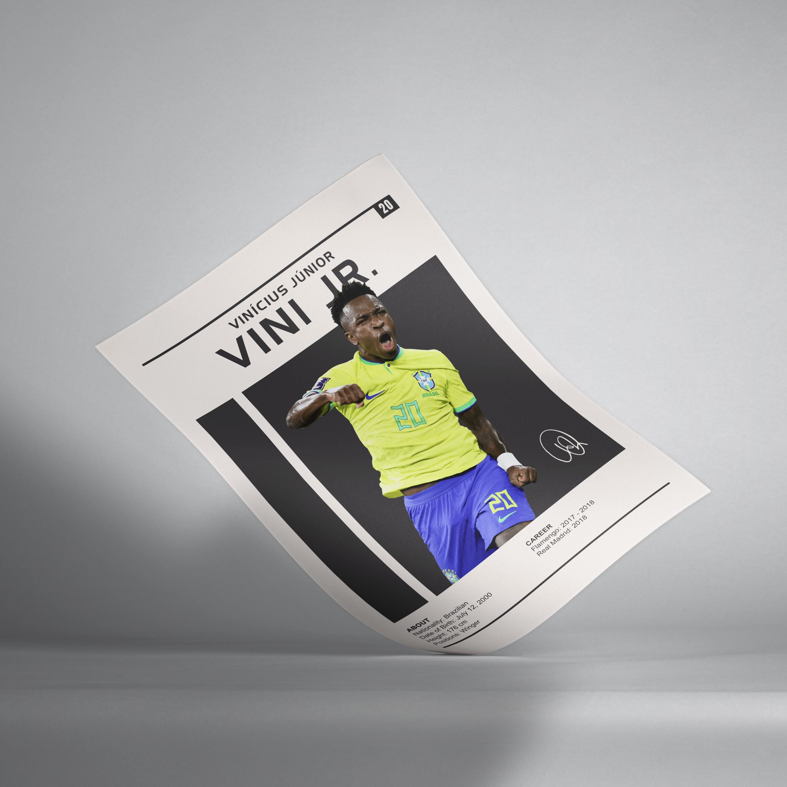 Vinicius Junior Poster | Vinicius Junior Brazil Poster, Vini Jr Print ...