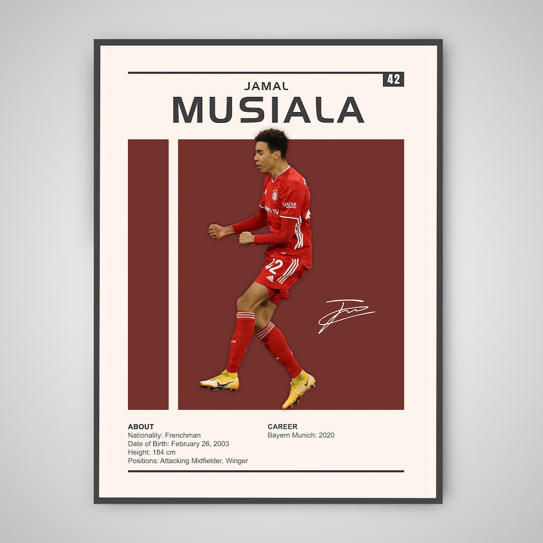 Jamal Musiala Poster | Jamal Musiala Print, Sports Poster, Football ...