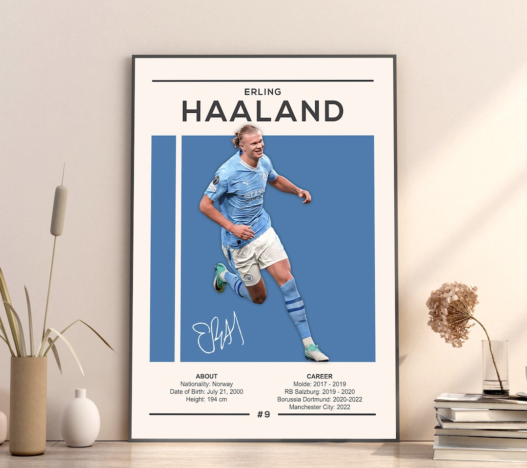 Erling Haaland Poster, Manchester City Poster, Soccer Gifts, Sports ...