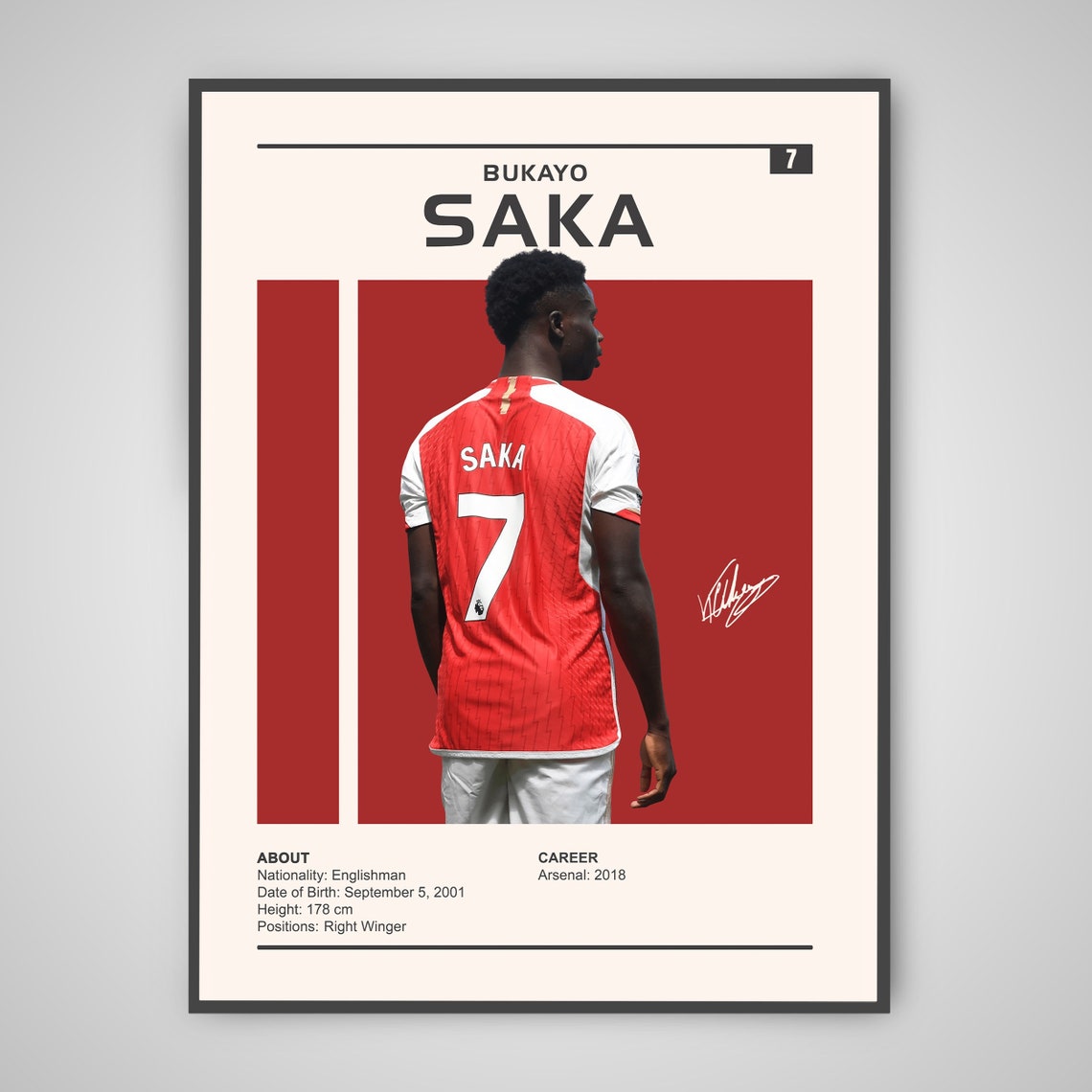 Bukayo Saka Poster | Bukayo Saka Print, Sports Poster, Football Player ...