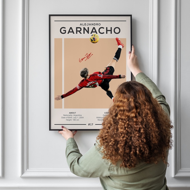 Alejandro Garnacho Poster, Alejandro Garnacho Print, Manchester United ...