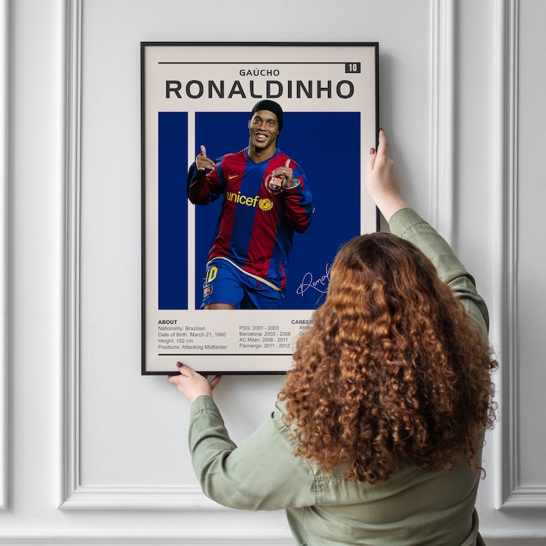 Ronaldinho Poster Gaucho Ronaldinho Print, Sports Poster, Football ...