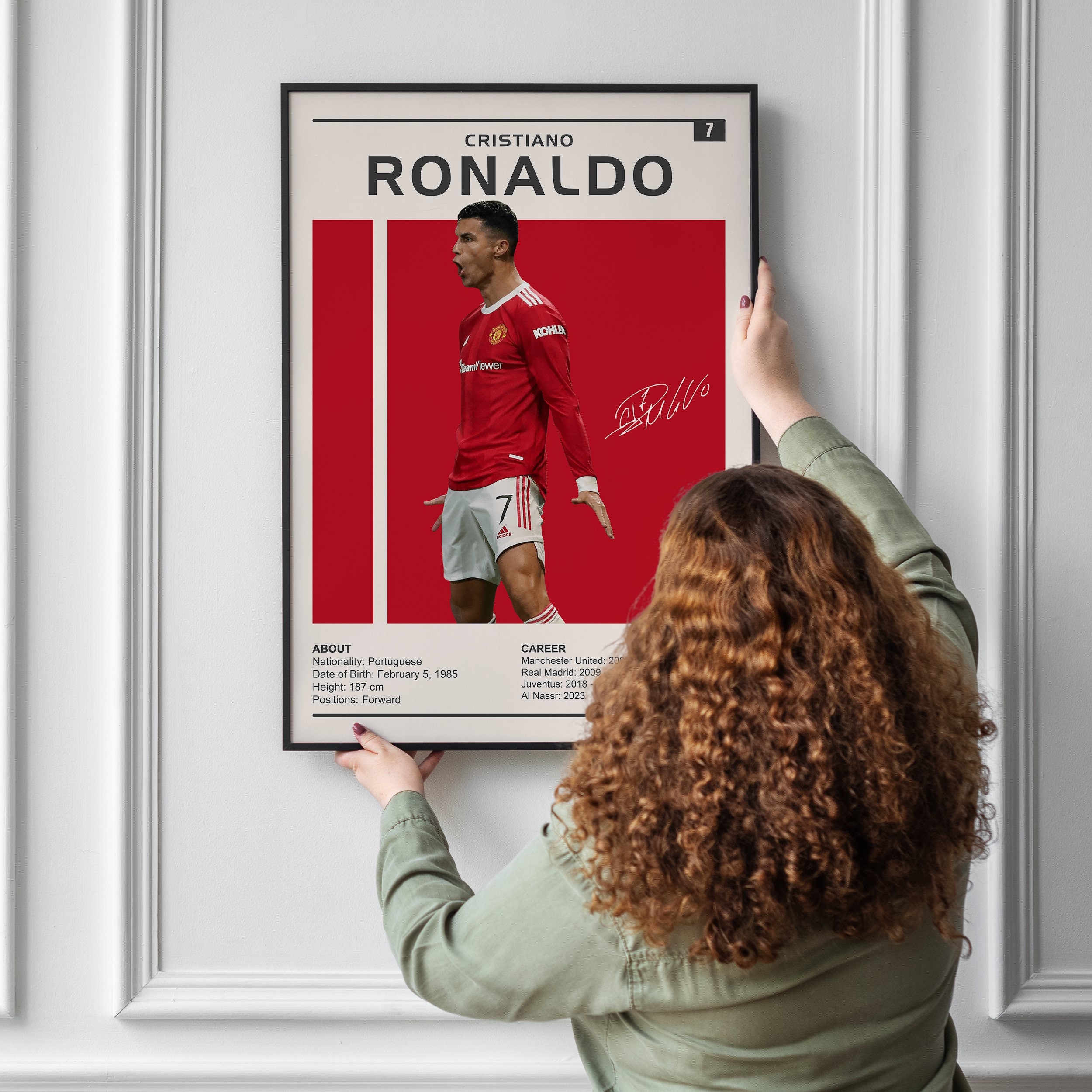 Cristiano Ronaldo Print, Cristiano Ronaldo Poster, Football Gift ...