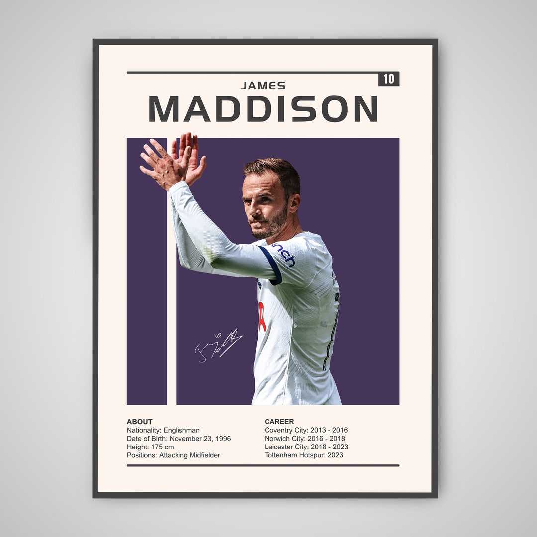 James Maddison Poster | Maddison Tottenham Hotspur Poster, James ...