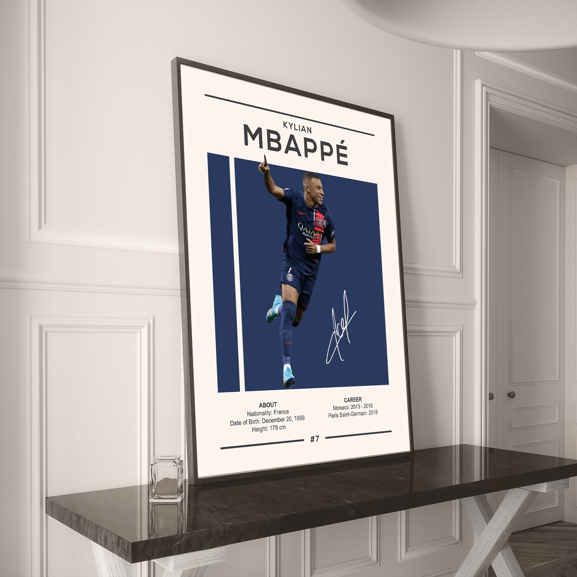 Kylian Mbappe Print, Kylian Mbappe Poster, PSG Print, Football Gift ...