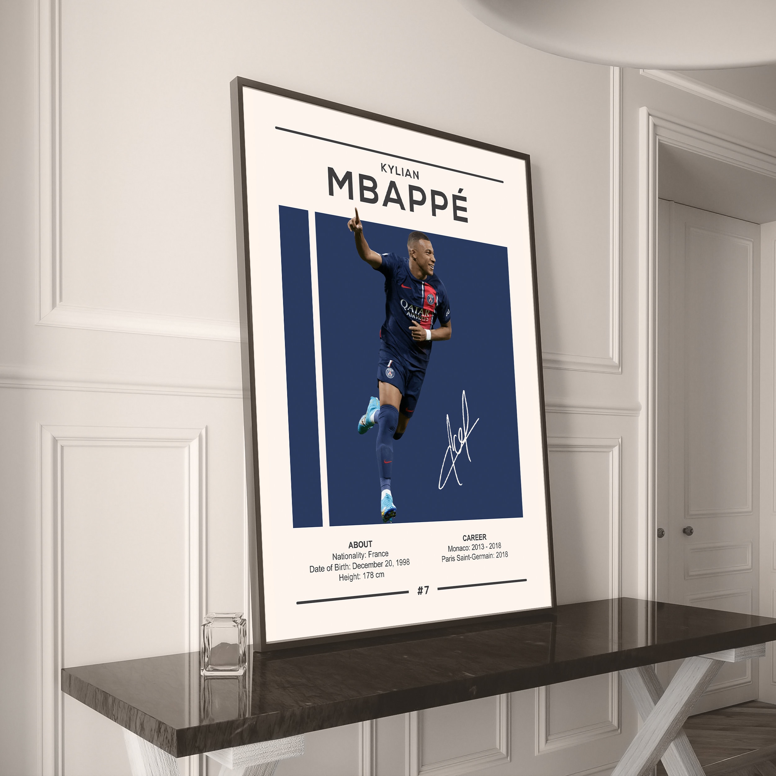 Kylian Mbappe Print, Kylian Mbappe Poster, PSG Print, Football Gift ...