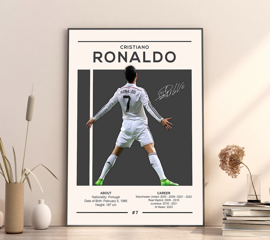 Cristiano Ronaldo Print, Cristiano Ronaldo Poster, Football Gift ...