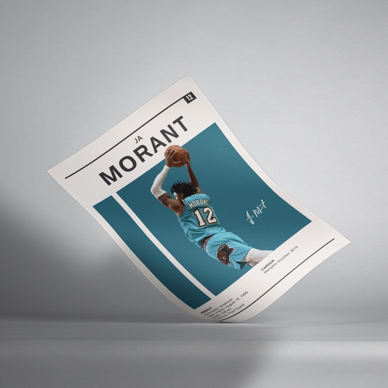 Ja Morant Poster | Ja Morant Print, NBA Posters, Sport Poster ...