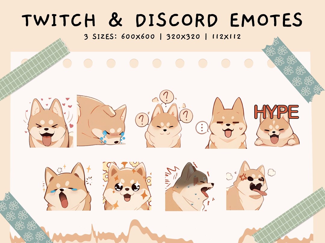 Inu Shiba Emotes 9 Pack Cute Corgi Emotes Bundle for - Etsy