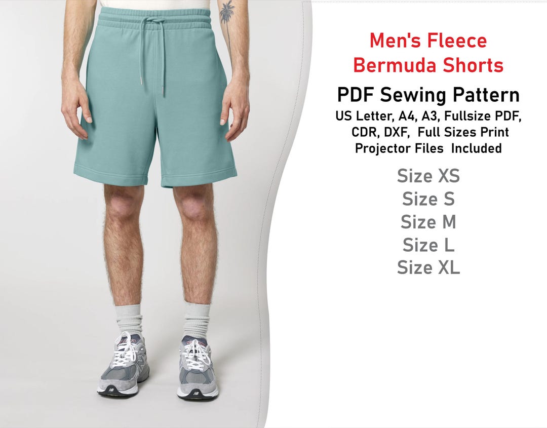 Men’s Wool Bermuda Shorts Pattern - Downloadable Sewing and Pattern ...