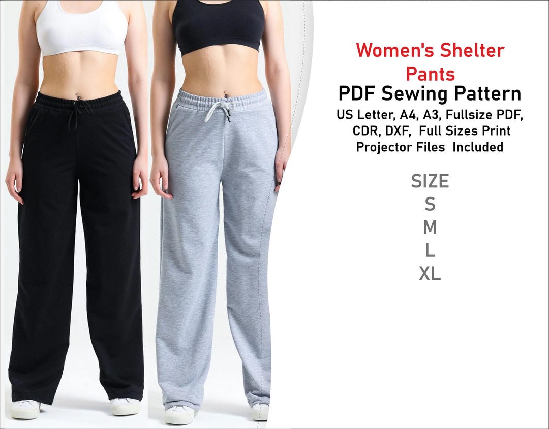 Sweatpants Sewing Pattern PDF - Women’s Oversize Wool Pants, Sewing ...