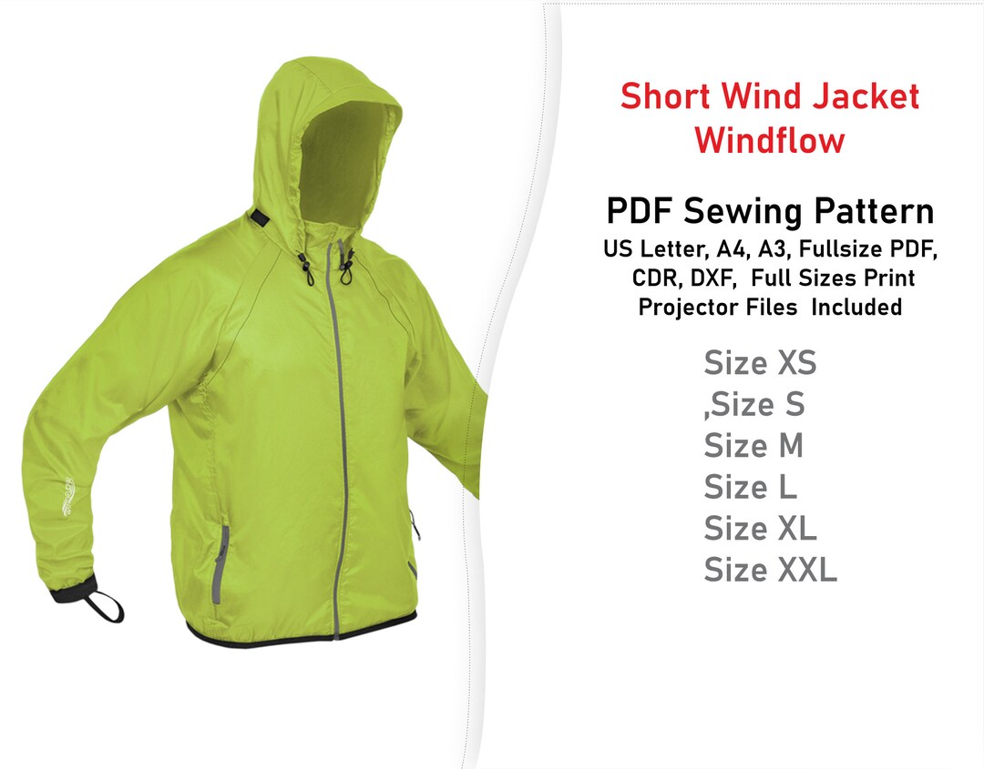 Waterproof Full Zip Raincoat Sewing Pattern | PDF Download | Unisex and ...
