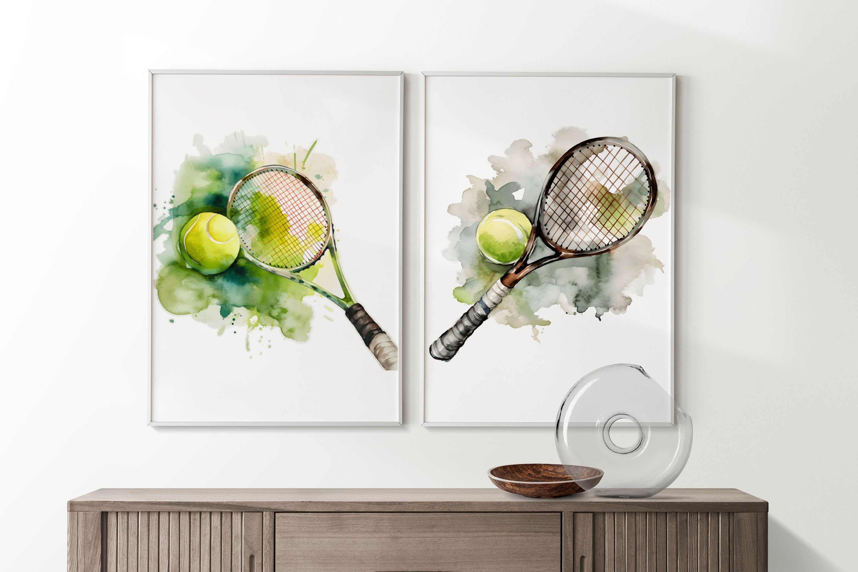 Watercolor Tennis Balls/rackets Clipart , 300 Dpi Transparent PNG & SVG ...