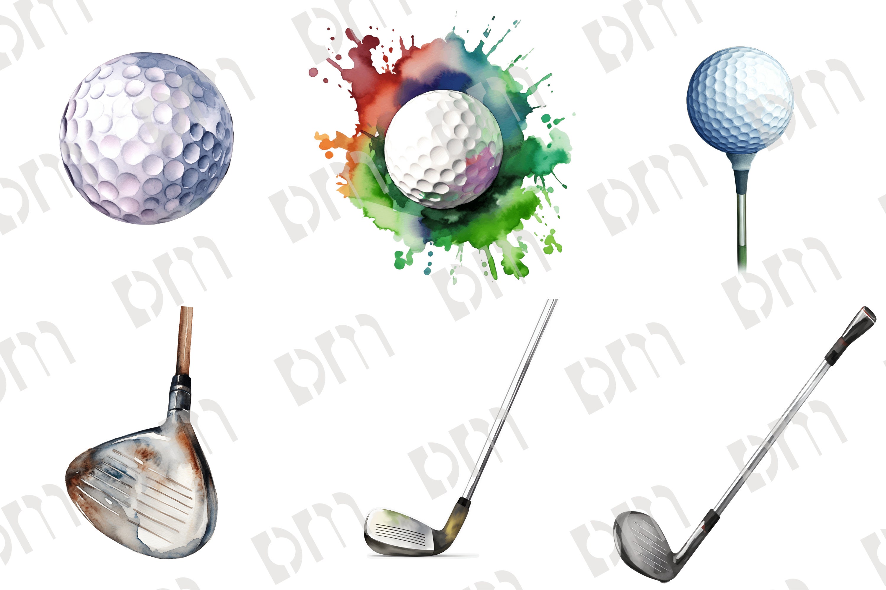 Watercolor Golf Clipart , 300 Dpi Transparent PNG & SVG, Golf Equipment ...