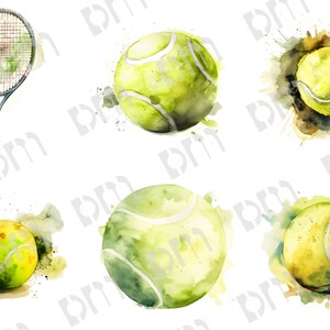 Watercolor Tennis Balls/rackets Clipart , 300 Dpi Transparent PNG & SVG ...