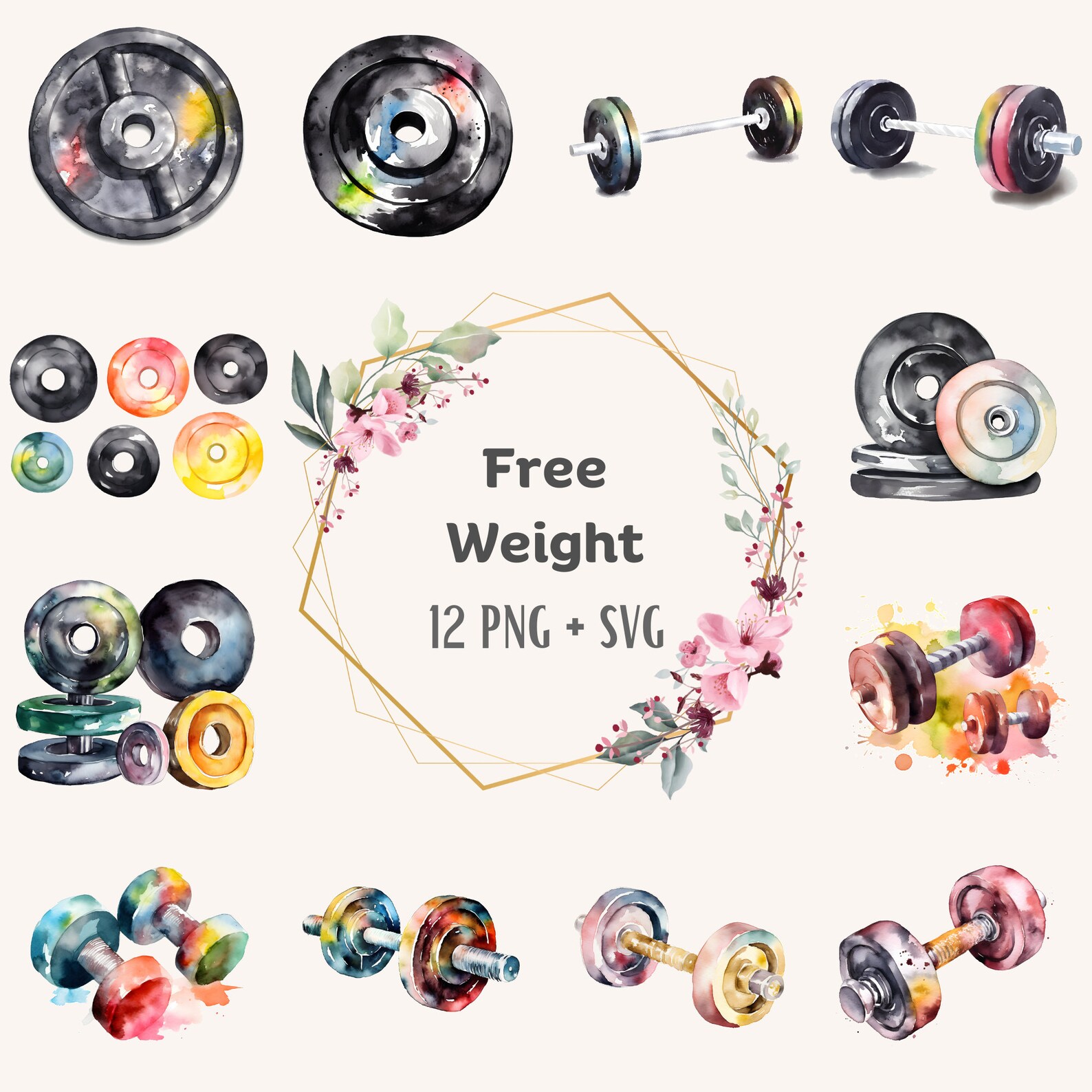Watercolor Free Weight Clipart , 300 Dpi Transparent PNG & SVG ...
