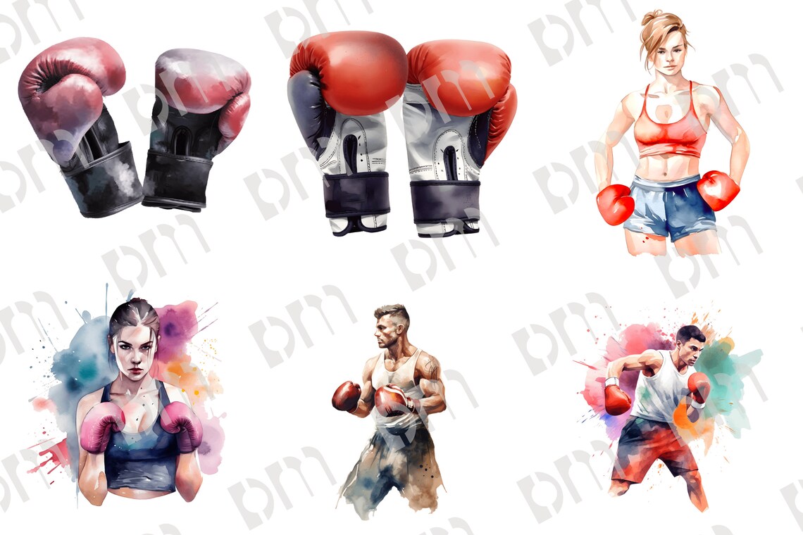 Watercolor Sport Boxing Clipart, 300 Dpi Transparent PNG & SVG, Daily ...