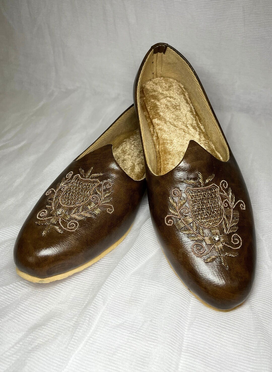 Designer Men Shoes Brown Handmade Wedding Men Shoes Traditional Designe ...