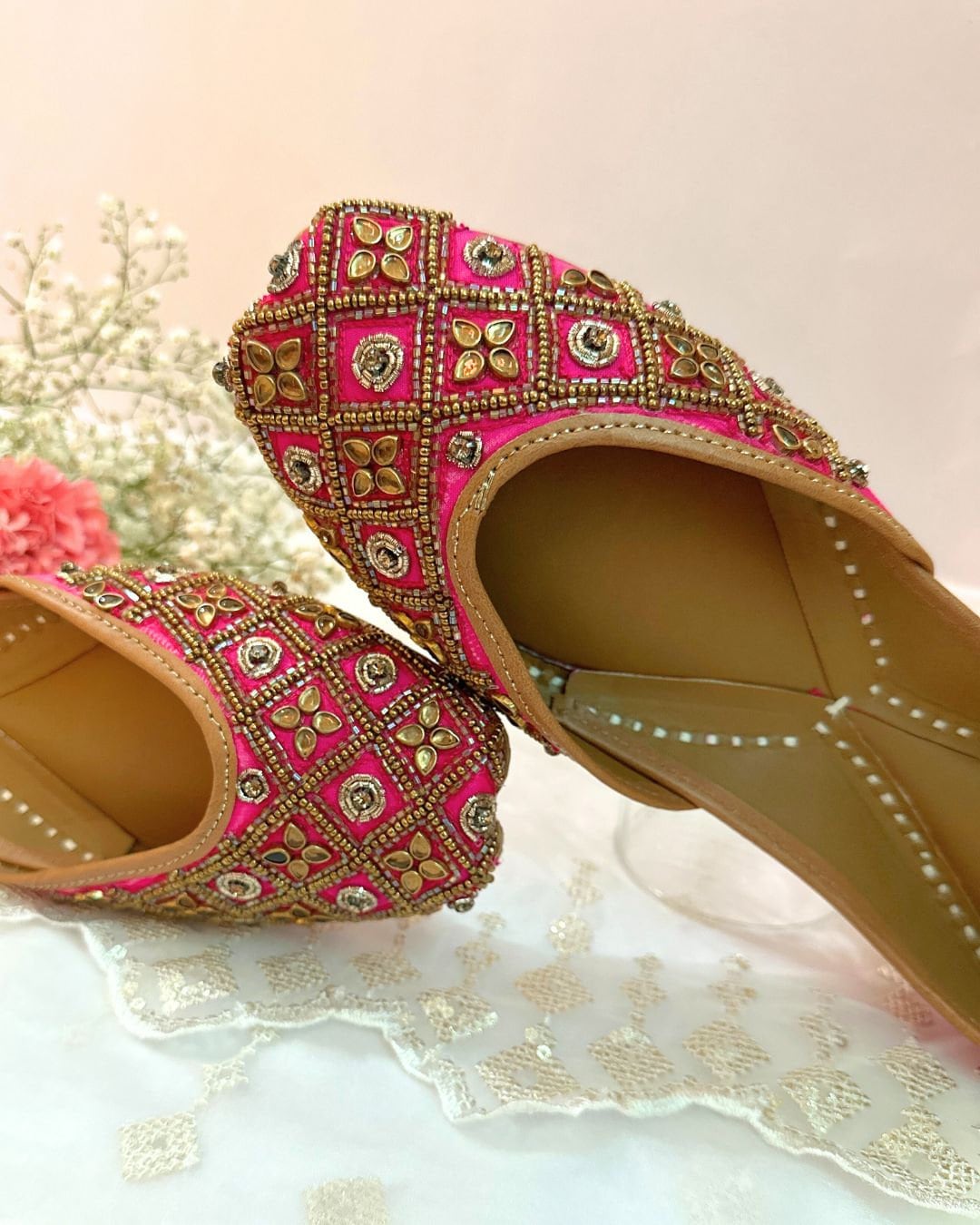 Punjabi Jutti Women Leather Shoes, Bridesmaid Shoe Gift for Her ...