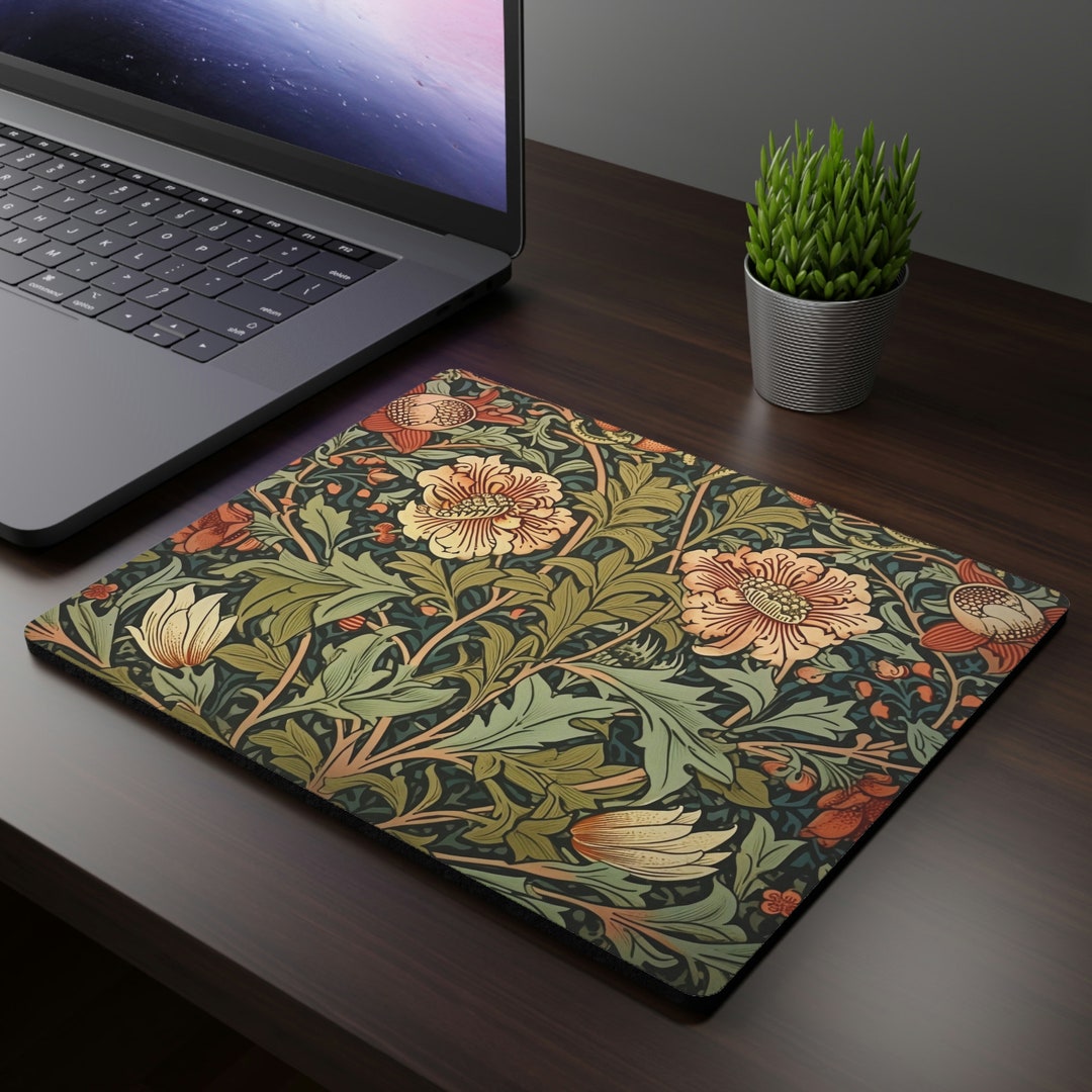 Mousepad Aesthetic William Morris Cute Mousepad Plant Mousepad - Etsy