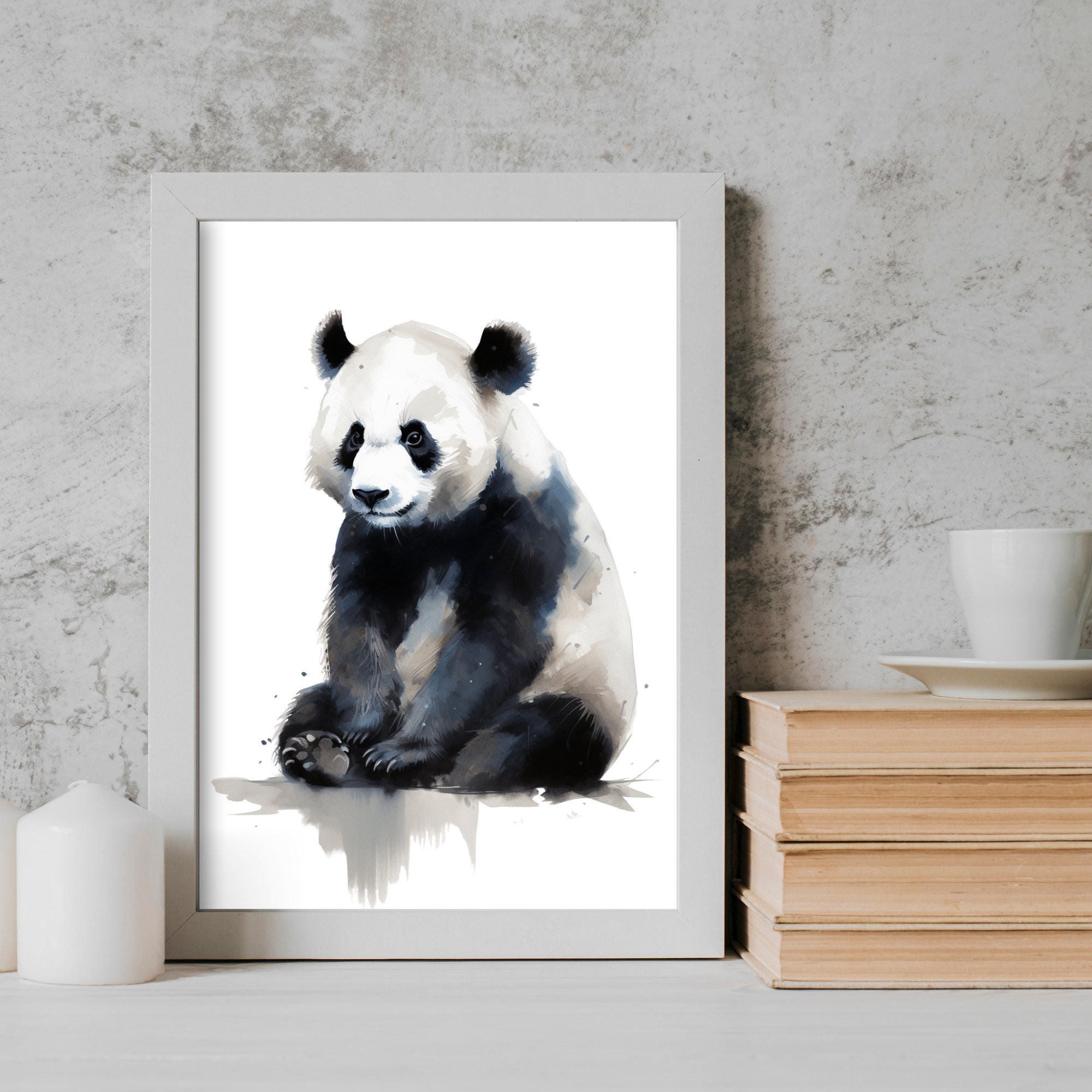 Panda Printable Art, Wildlife Collection, Digital Print, Watercolor ...