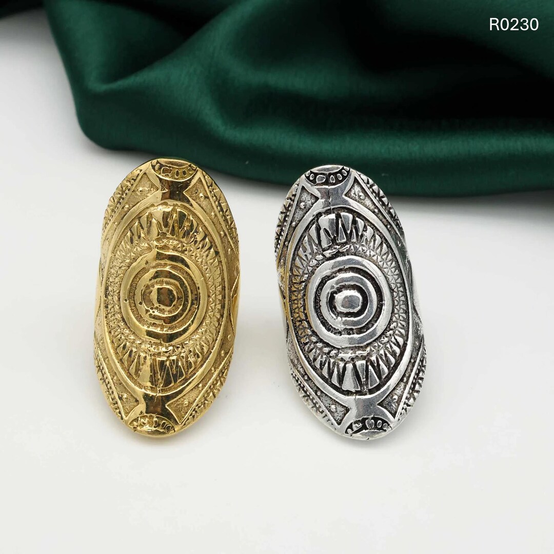 Gold Sacred Geometry Brass Ring: Handmade Vintage Boho Style, - Etsy