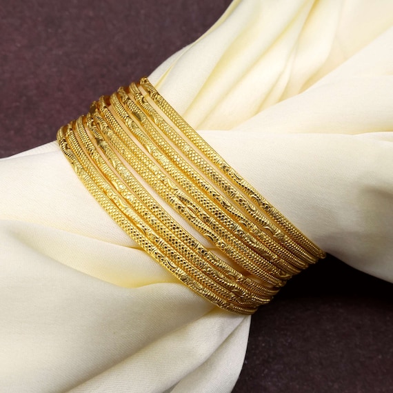 Gold Stacking Bangles Set of 10 Bangles Hammered Bangles Thin Gold Bangles Gold Filled Bracelet women Gold Bangle Stacking Bangle Etsy