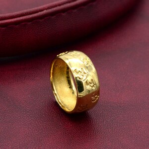 Om Ring Band, Brass Ring, Ohm Ring, Engraved Om Band, Vintage Ring ...