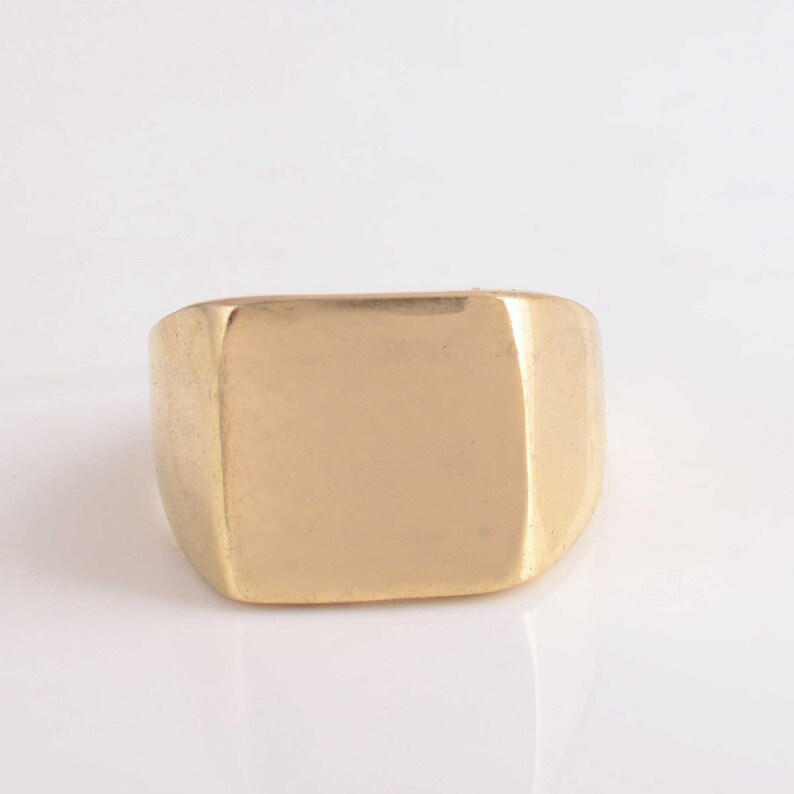 Square Signet Ring, Brass Ring, Handmade Ring, Dainty Ring, Baho Ring ...