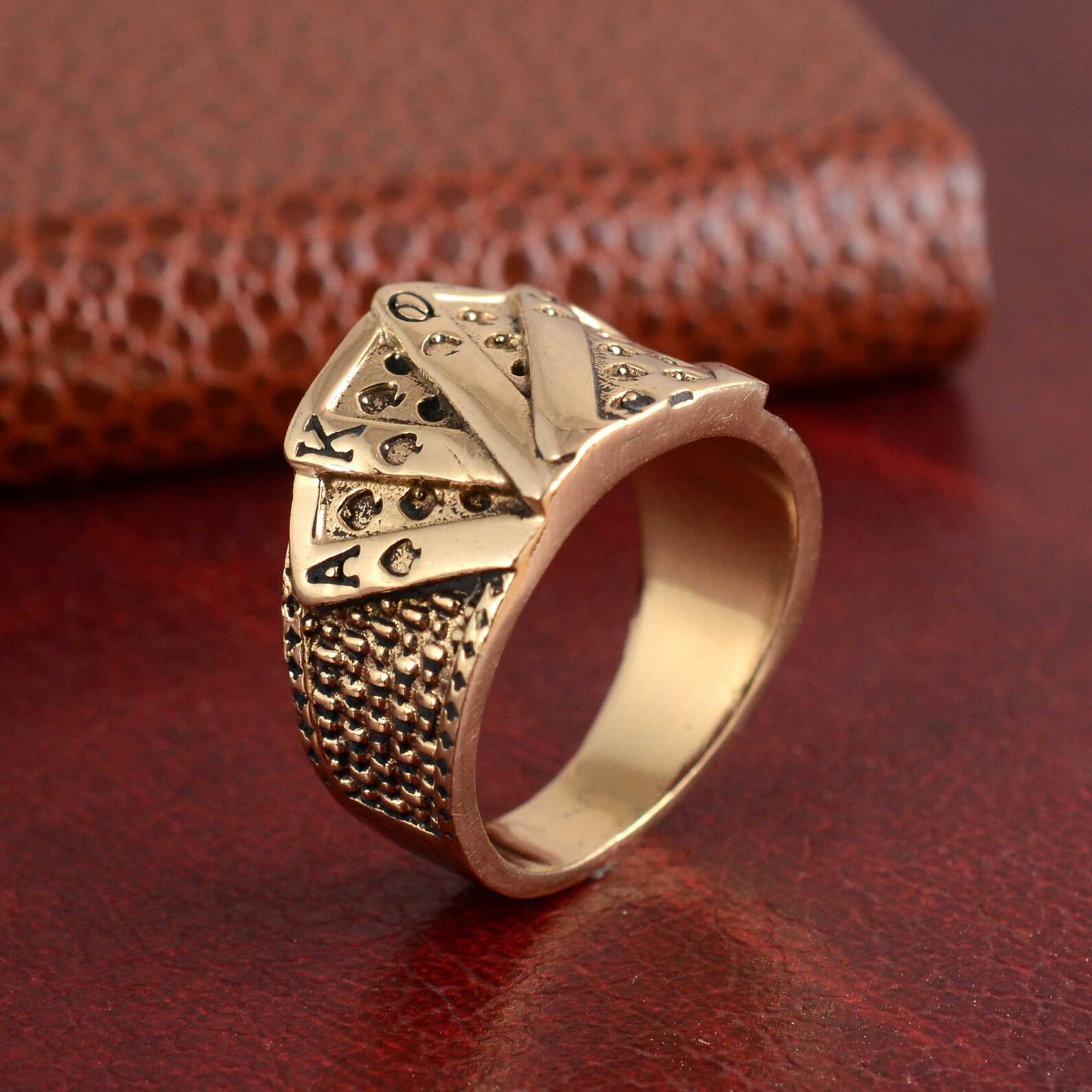 Gold Poker Card Ring Luck Ring Handmade Ring Playing Card - Etsy