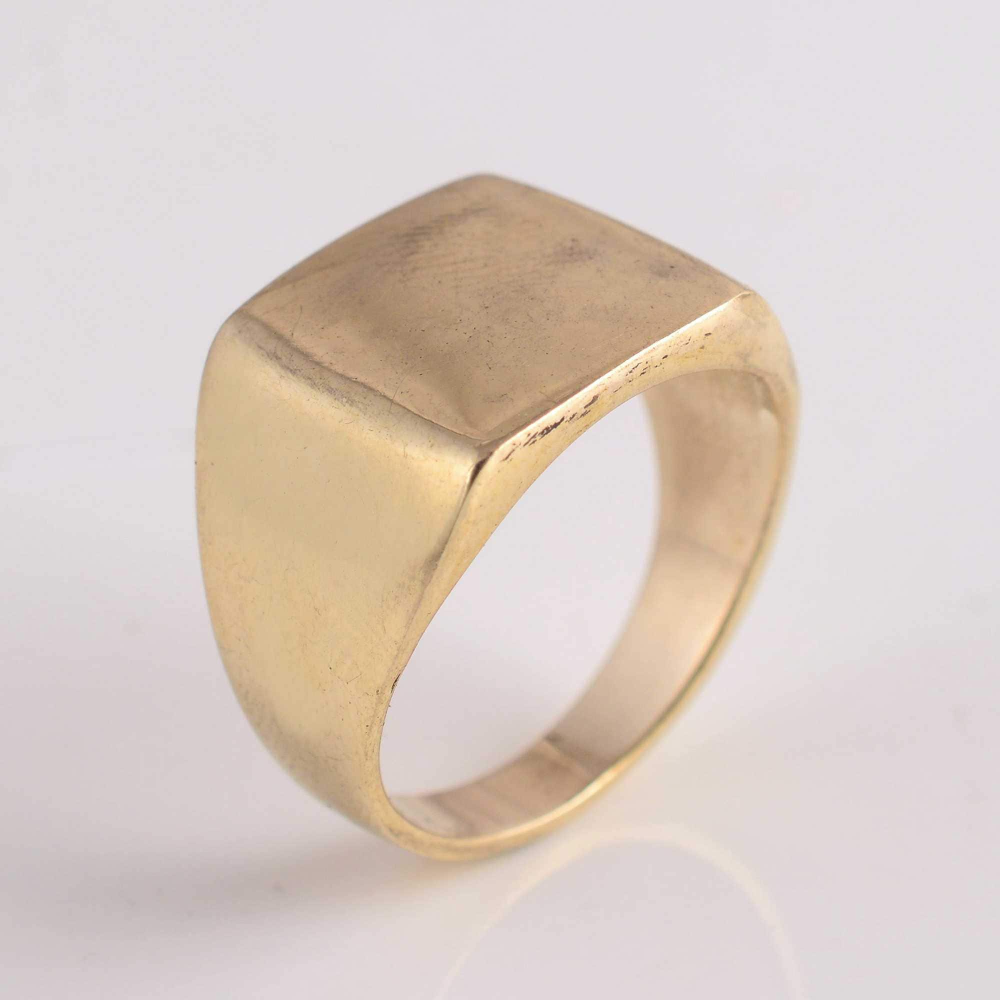 Square Signet Ring, Brass Ring, Handmade Ring, Dainty Ring, Baho Ring ...