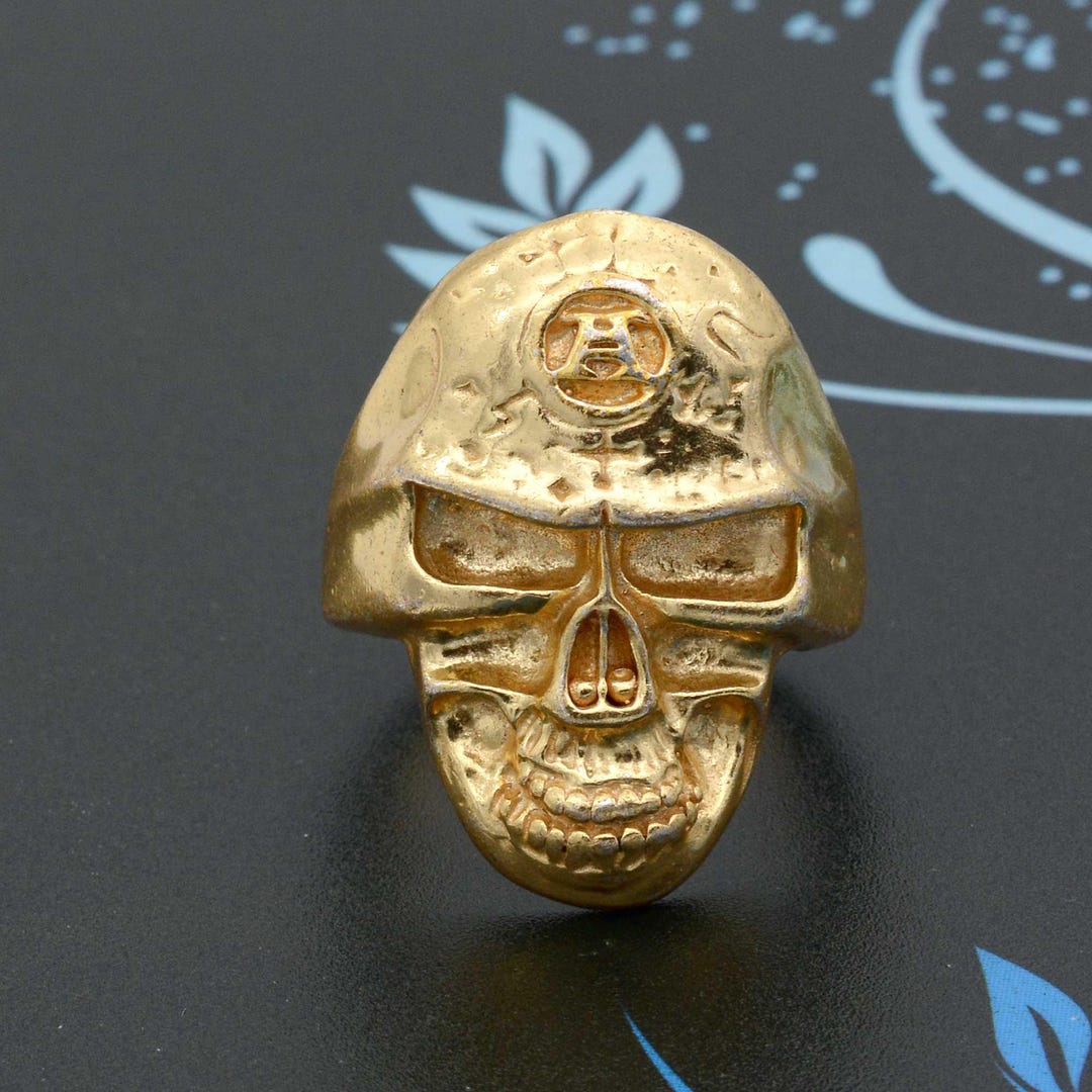 Brass Skull Ring, Decayed Skull Ring,gothic Ring,biker Ring,horror ...