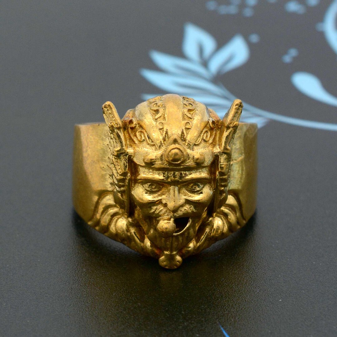 Gold Oni Ring,symoblische Ring,mask Ring,joker Ring,gothic Ring, Cool ...