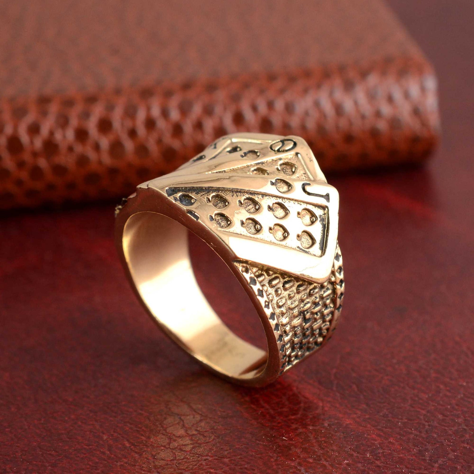 Gold Poker Card Ring Luck Ring Handmade Ring Playing Card - Etsy