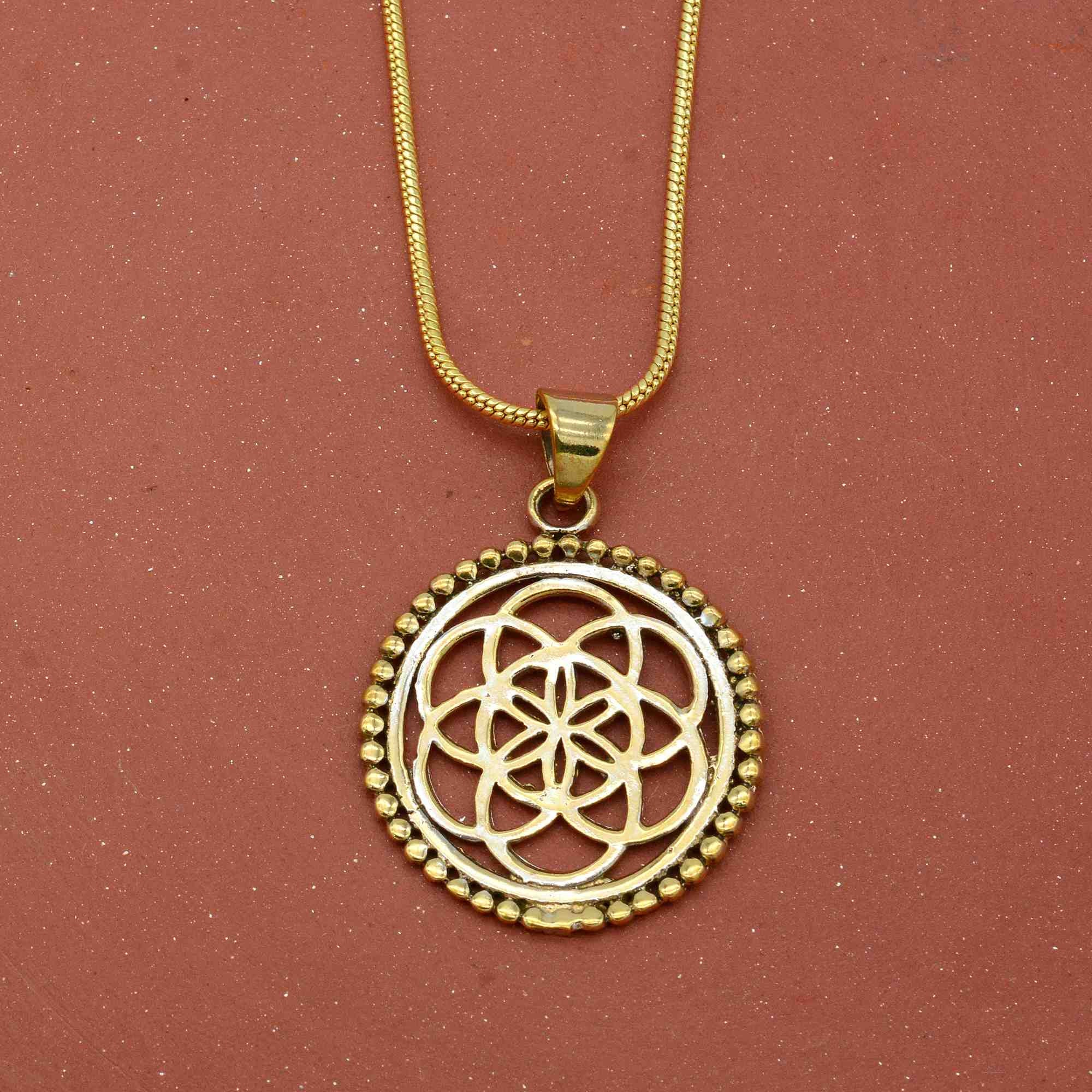 Seed of Life Sacred Geometry Pendant, Flower of Life Amulet Spiritual ...