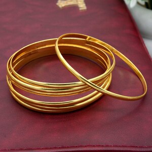 Set of 9 Gold Half Round Bangles, Stacking Bangles, Plane Bangle, Gold ...