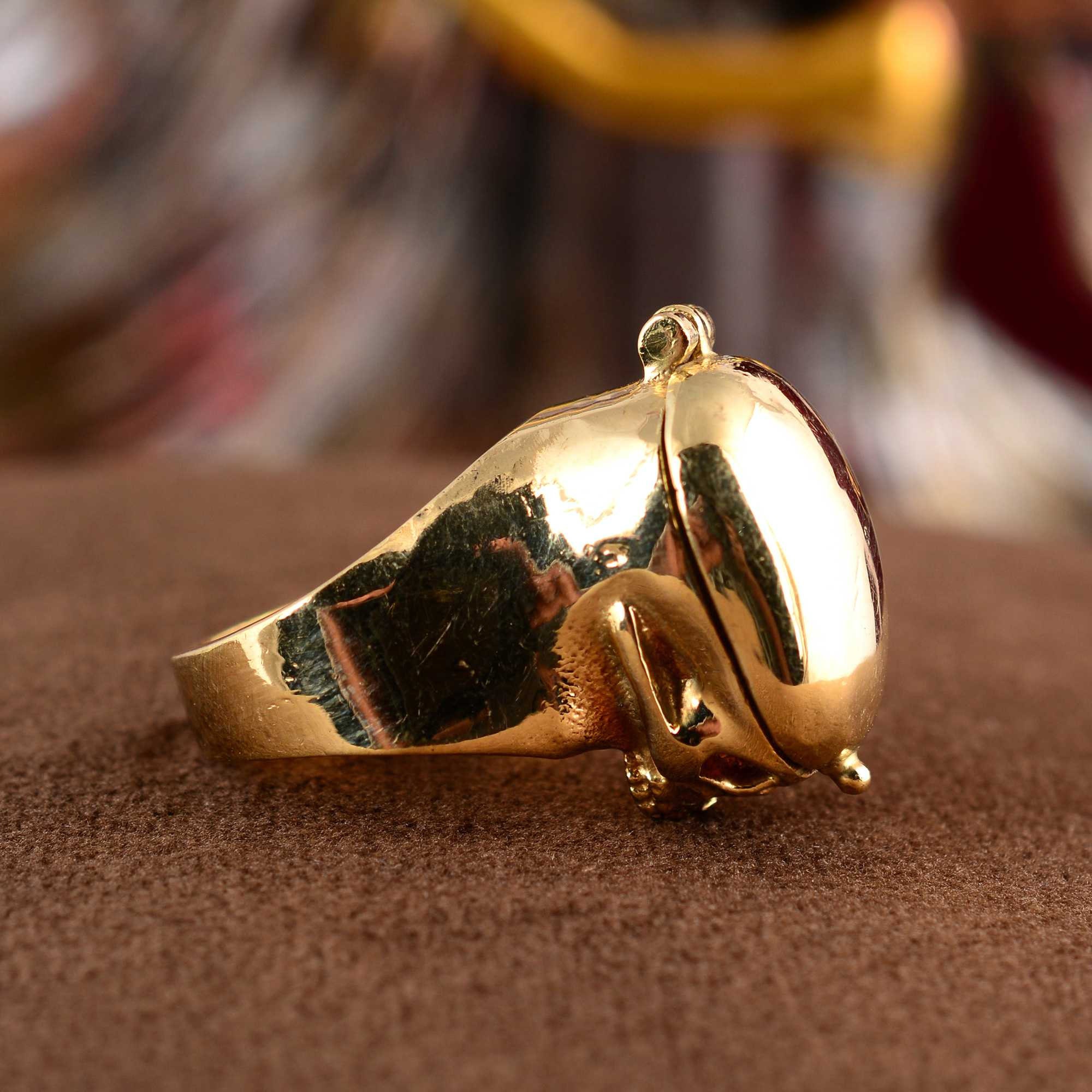 Skull Poison Ring Snuff Ring Brass Halloween Ring Secret - Etsy